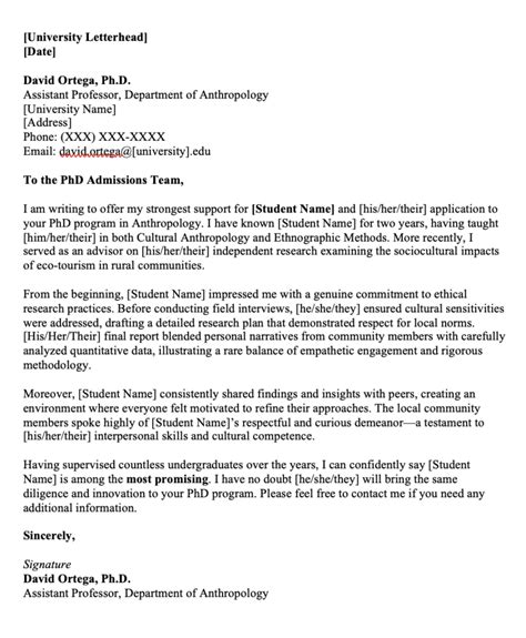 Phd Program Recommendation Letter Samples I Researchtweet