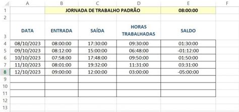 Folha De Ponto No Excel Passo A Passo Excel Online Brasil