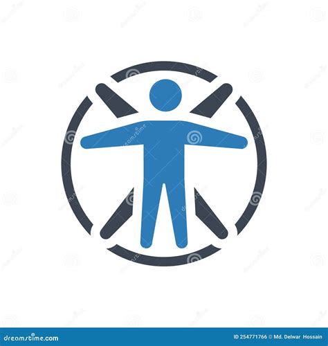 Vitruvian Man Icon Stock Vector Illustration Of Symbol 254771766