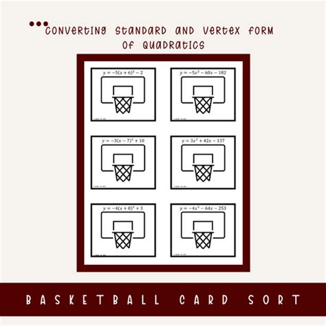 Converting Quadratic Functions Card Sort Beyond The Math