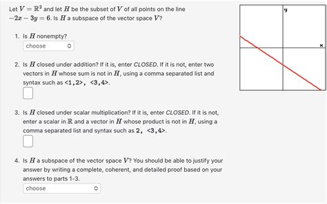 solved let v r2 and let h be the subset of v of all points