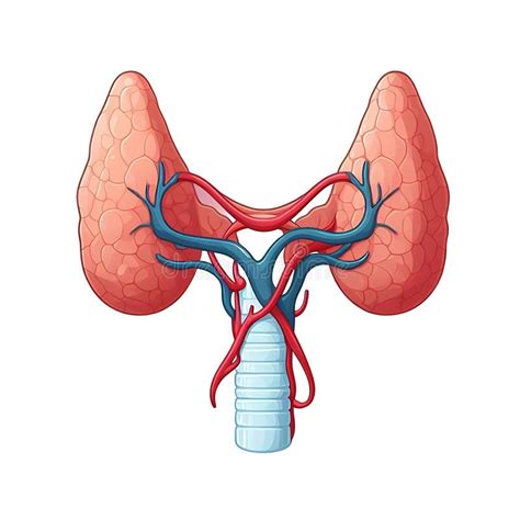 Isolated Thyroid Gland Illustration Flat Style Isolated On White