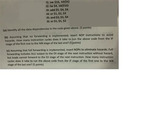 Solved We Have A 5 Stage Pipeline Processor If Id Ex