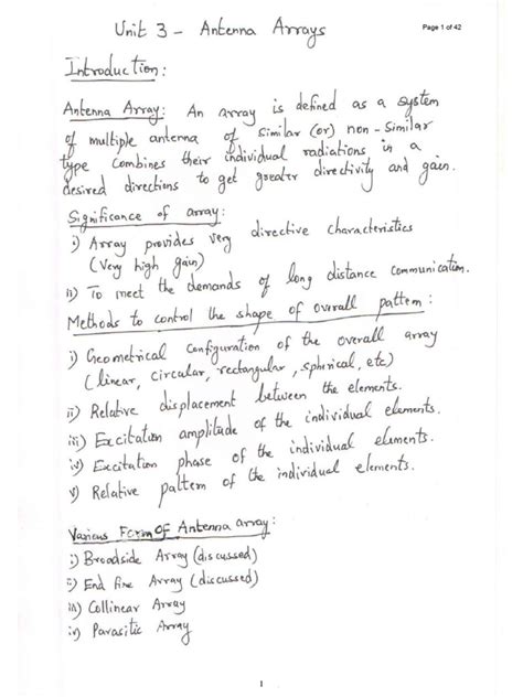 Unit 3 Antenna Arrays Notes Problems 1 Pdf Antenna Radio