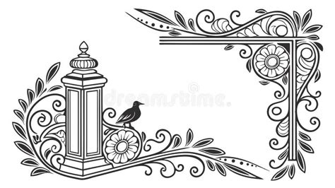 Decorative Building Corner Vector Ornate Architecture Element Classic Corner Design Vector