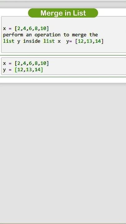 Merge List Inside List List In Python Python Tutorial Exersice Shorts Python Ytshorts