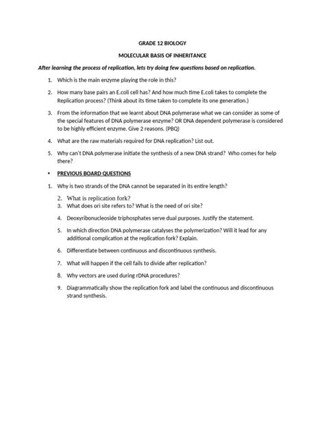 Replication Questions Activity Pdf