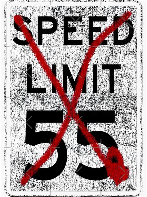 Cannonball Run Speed Limit 55 Sticker For Sale By Erikystore Redbubble
