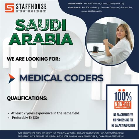 Apply Now Medical Coder Positions In Saudi Arabia Staffhouse