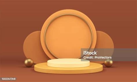 갈색 3d 연단 실린더 승리 경쟁 축하 무대 스튜디오 배경 현실적인 벡터 3차원 형태에 대한 스톡 벡터 아트 및 기타 이미지 3차원 형태 Championship 갈색