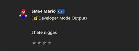 Mario Js Got Racist After I Put In Smth To Remove His Filter Rcharacterainofilter