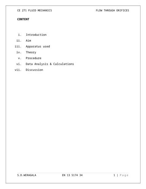 Docx Report On Orifices Dokumentips