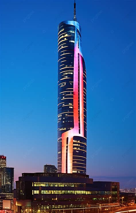 도시 스카이라인 조명이 있는 건물의 대형 타워 배경 배경 화면 및 일러스트 무료 다운로드 Pngtree