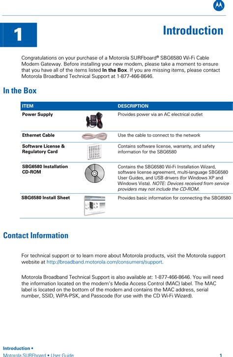 Arris Sbg6580 G228 Docsis 3 0 Wi Fi Gateway User Manual Motorola Surfboard