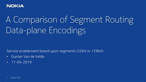 A Comparison Of Segment Routing Data Plane Encodings Ppt