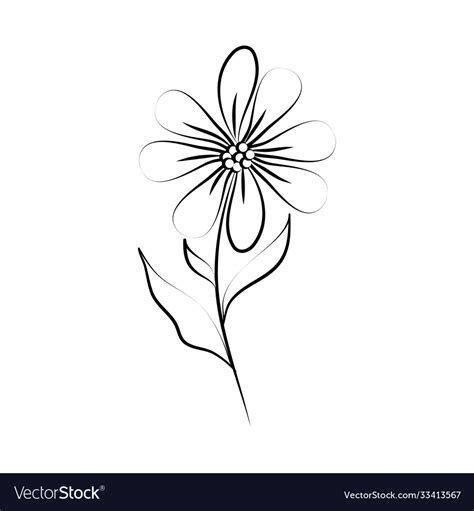 Flower Tattoo Line Drawing