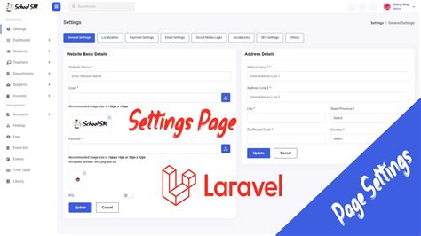 Add Page Settings In Hr Laravel 9 System Management Youtube
