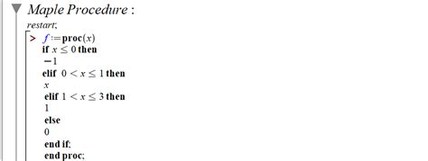 Solved Maple Procedure Restartif X≤0 ﻿then 1elif X1