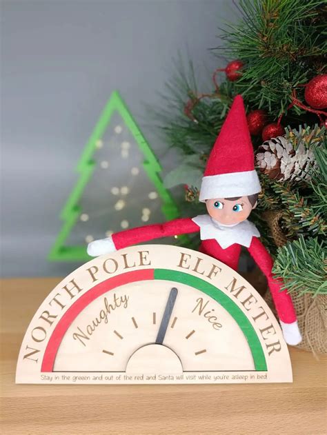 Wooden Naughty Or Nice Elf Meter