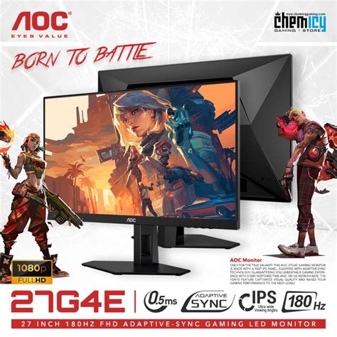 Jual Aoc 27g4e 27inch 180hz Full Hd Adaptive Sync Gaming Led Monitor Shopee Indonesia