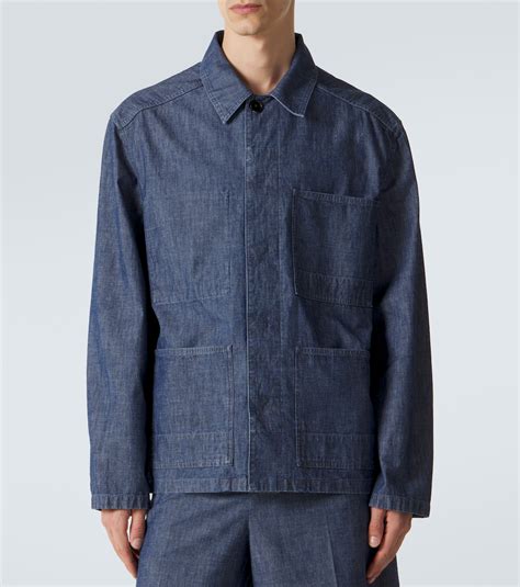 Cotton Chambray Overshirt In Blue Jil Sander Mytheresa
