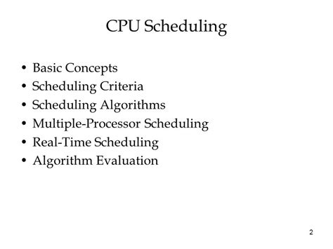 Chapter 4 Cpu Scheduling 2 Basic Concepts Scheduling Criteria