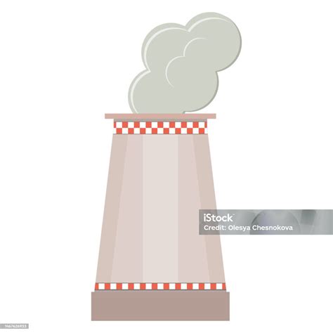 산업용 산업 굴뚝 독성 공기가 있는 연도 파이프 벡터 격리 그림 기체 물리 구조에 대한 스톡 벡터 아트 및 기타 이미지 기체