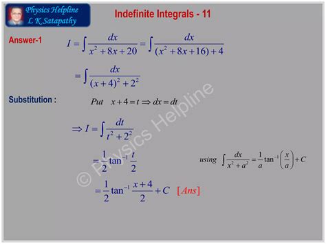 Indefinite Integrals 11 Pptx