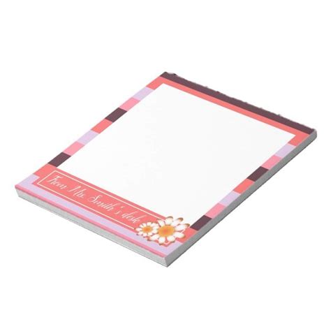 Pink Color Palette Notepad With Floral Design