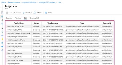 azure json merged file parsed in csv file in adf copy data activity