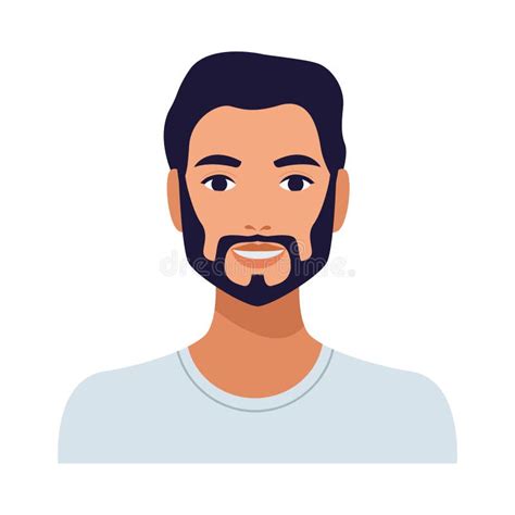 Homme Avec Le Personnage De Dessin Anim D Avatar De Barbe Illustration De Vecteur