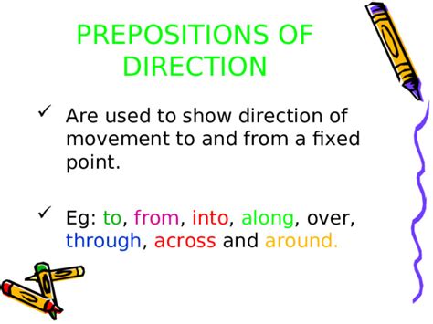 Prepositions Of Place And Movement