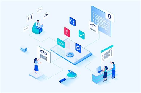 Premium Vector Web Development 3d Isometric Design Vector Web Illustration