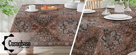 Cusugbaso Boho Round Tablecloth 70 Inches Cotton Linen Vintage Rustic Farmhouse