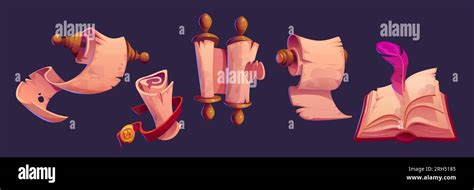 Magic Game Scroll Parchment And Paper Book Ui Icon Medieval Treasure