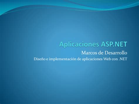 Aplicaciones ASP NET