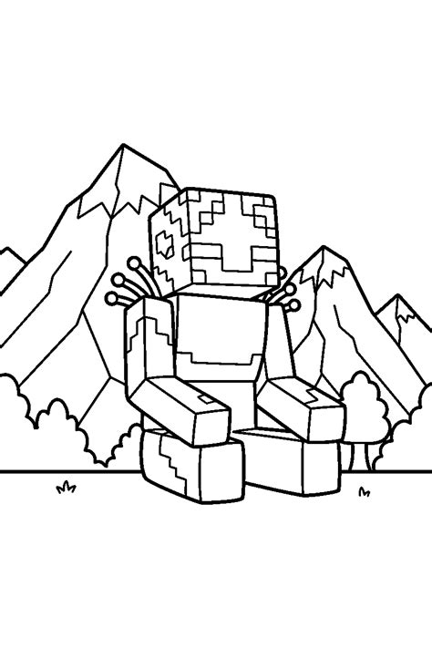 Printable Coloring Minecraft Warden Coloring Pages