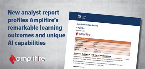 Amplifire Elearning On Linkedin New Analyst Report Profiles Amplifire