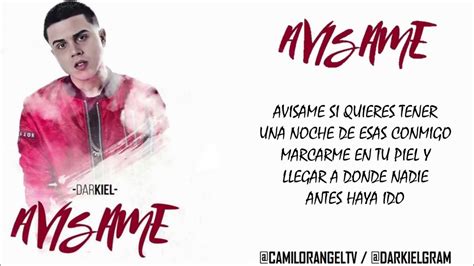 Darkiel Avisame Letra Youtube