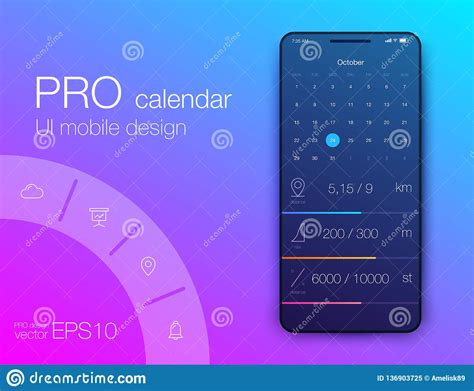 Fitness App Ui Ux Design Stock Vector Illustration Of Modern 136903725