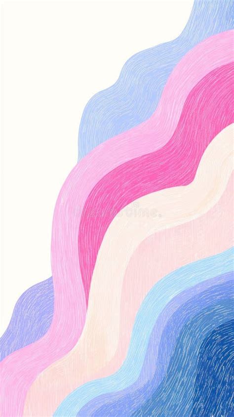 Abstract Wavy Lines In Soft Pastel Colors Creating A Soothing Visual Effect Stock Illustration
