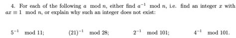 Solved 4 For Each Of The Following Amodn Either Find