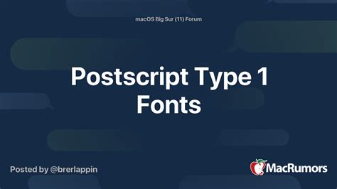 Postscript Type 1 Fonts Macrumors Forums