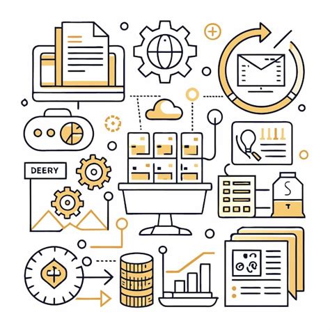 Illustration Of Data Analysis With Server Cloud Gear And Charts Premium Ai Generated Vector
