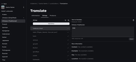 manually edit localization table documentation roblox creator hub