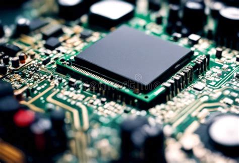 Circuit Electronic Hardware Motherboard Board Computer Technology Macro Chips Processor Stock