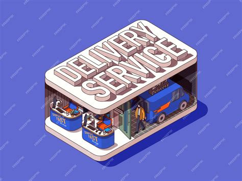 Premium Vector Delivery Service Concept In 3d Isometric Graphic Design Post Office For