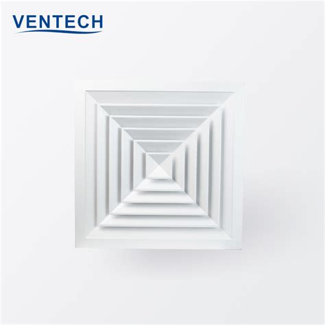 Air Terminal 4 Way Diffuser Ventilation Square Diffuser With Plenum