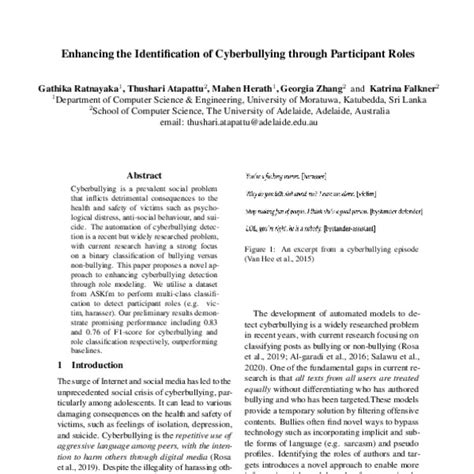 Enhancing The Identification Of Cyberbullying Through Participant Roles Acl Anthology