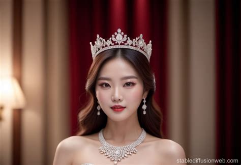 Korean Beauty Queens Crown And Perfect Physique Stable Diffusion Online